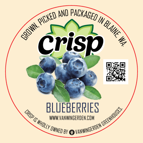 Crisp Blueberry Label - Van Wingerden Greenhouses